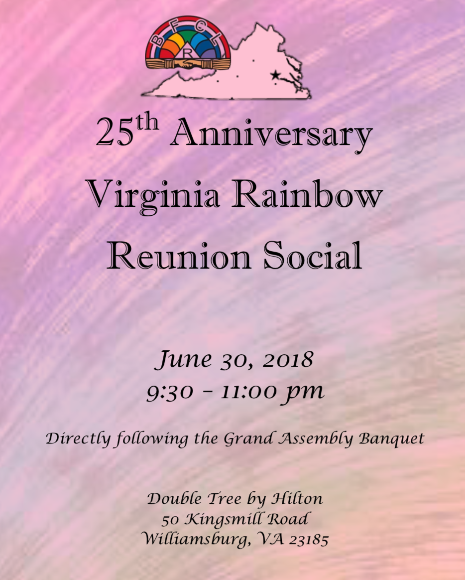 Virginia Rainbow for Girls Foundation » Blog Archive » 25th Anniversary ...